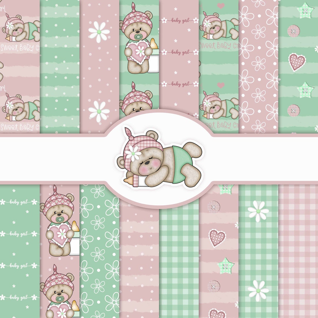Baby Digital Papers, Nursery Papers, New Baby Shower, Baby Backgrounds ...