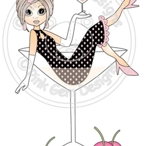 Digital Digi Stamp Cocktail Emma. Girls Female Birthday - Etsy