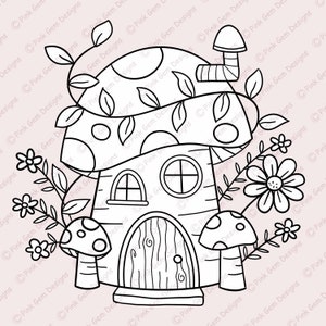 Digi Stamp Gnome House Digital Stamp, Digistamp, 3 PNG Files, Elf ...