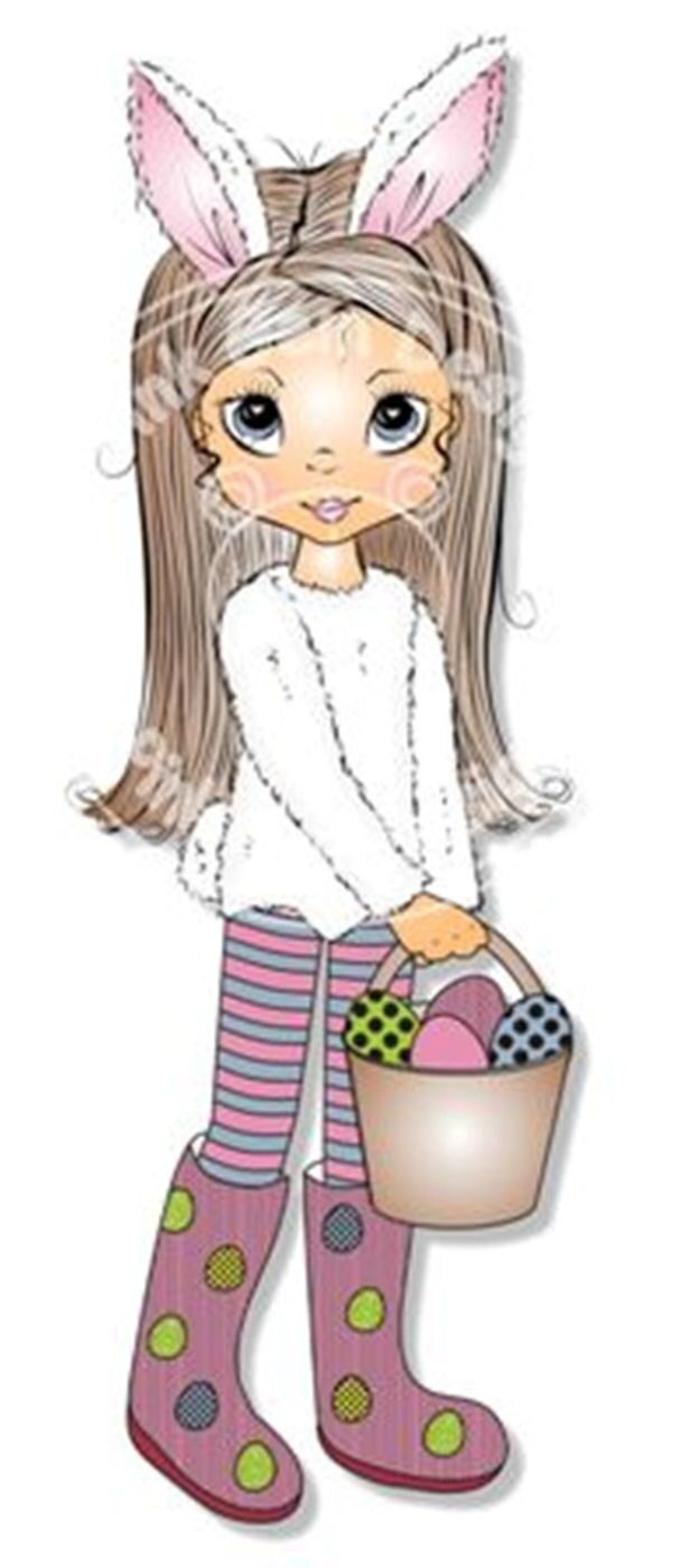 Digital (digi) Easter Poppy Stamp. Cute Girl. Girl Birthdays - Etsy