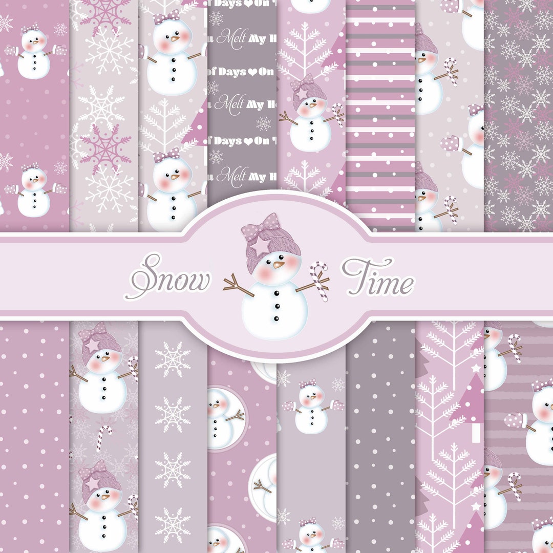 Digital Snowmen Papers,16 Digital Christmas Papers,snow Time.snowman ...