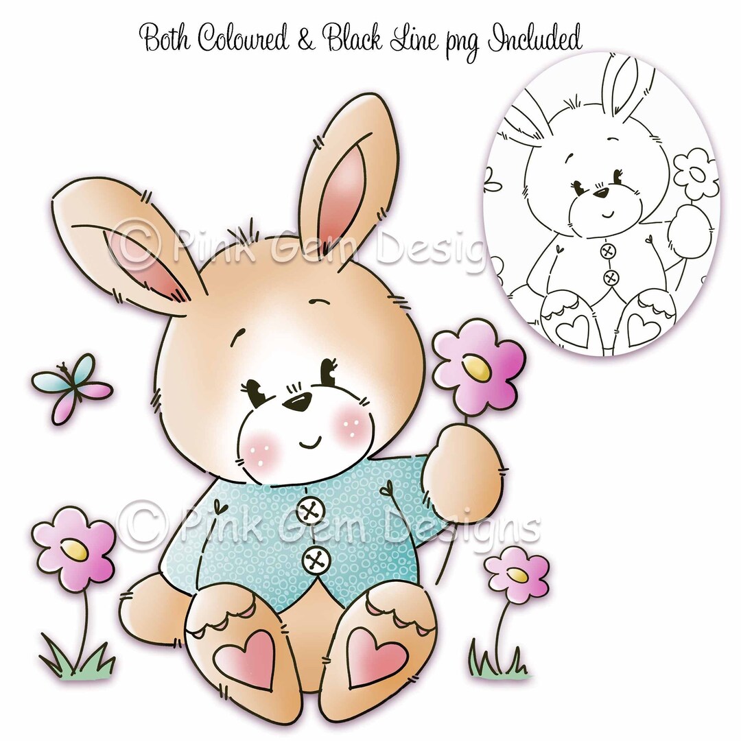 Digi Stamp 'spring Rabbit' Birthday, Party Invitations, Rabbit ...