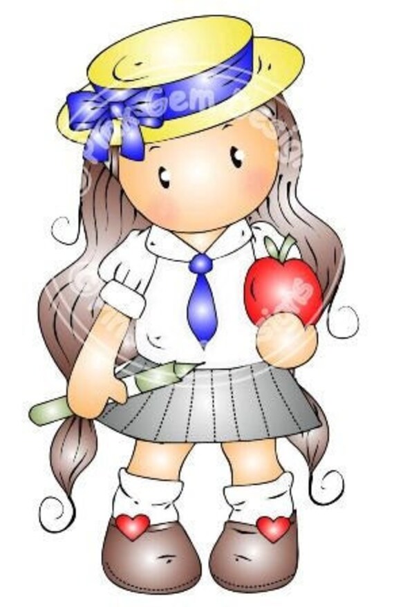 Digital digi School Girl Chloe Stamp - Etsy UK