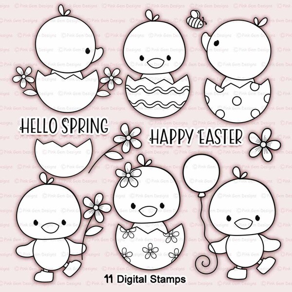 Easter Digital Stamp - Etsy