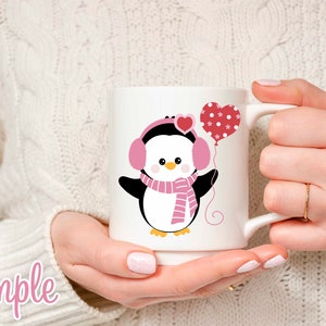 Cute Valentine Penguins Clipart Set,penguin Coloured Digital Images,12 ...