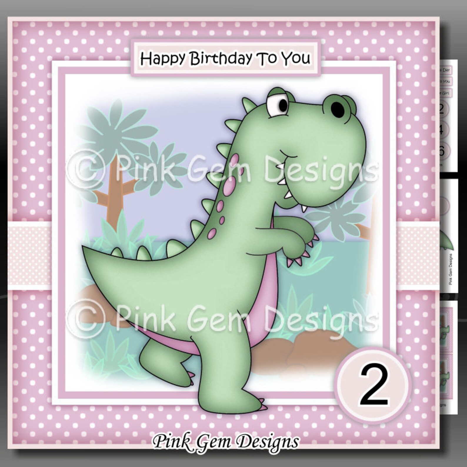 T Rex Downloadable Card Kit With Decoupage. Dinosaur Card | Etsy