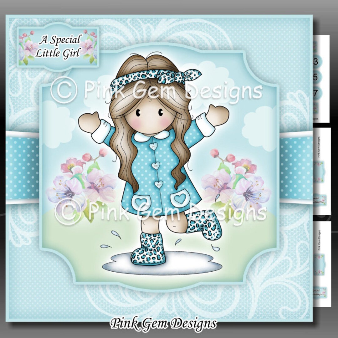 Puddle Jumping Chloe Downloadable Card Kit With Decoupage and Optional ...