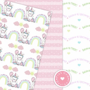 Unicorn Digital Papers, Card Making, Unicorn Scrapbook Papers, Unicorn ...