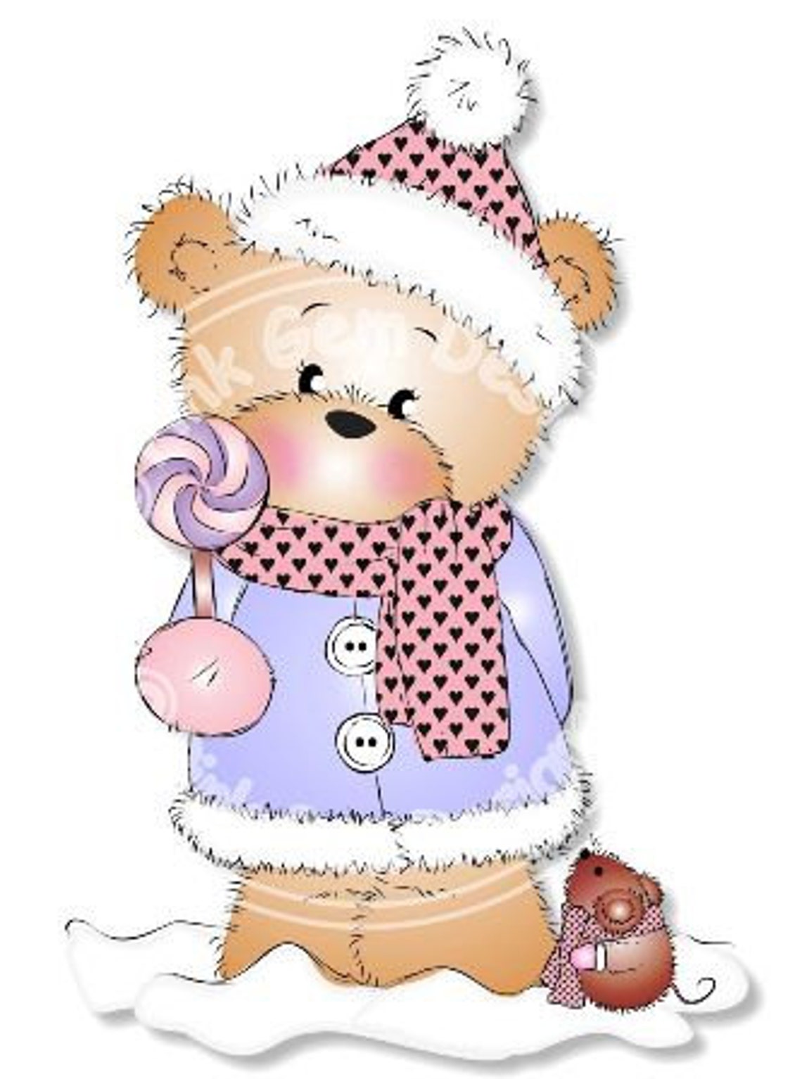 Digital digi Bella With Candy Stamp. Makes Cute Christmas - Etsy