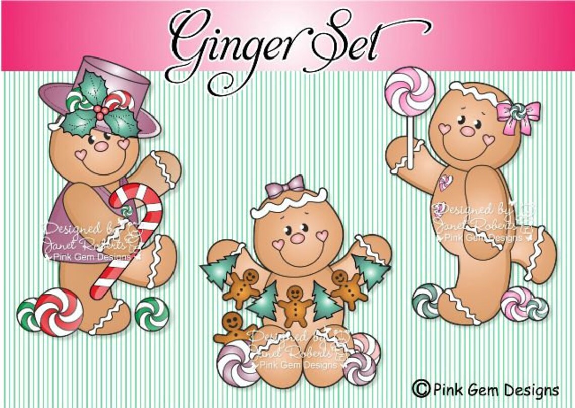 Digital digi Stamps Ginger Set gingerbread Men - Etsy