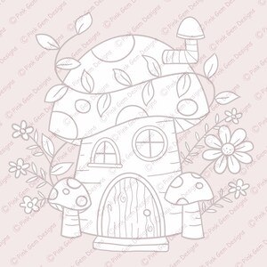 Digi Stamp Gnome House Digital Stamp, Digistamp, 3 PNG Files, Elf ...