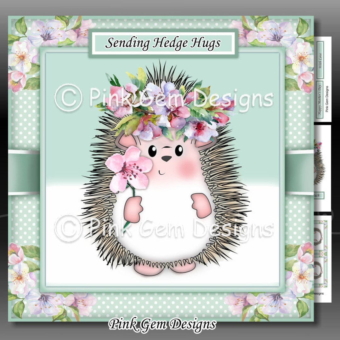 Sending Hedge Hugs Downloadable Card Kit With Decoupage,card Making ...