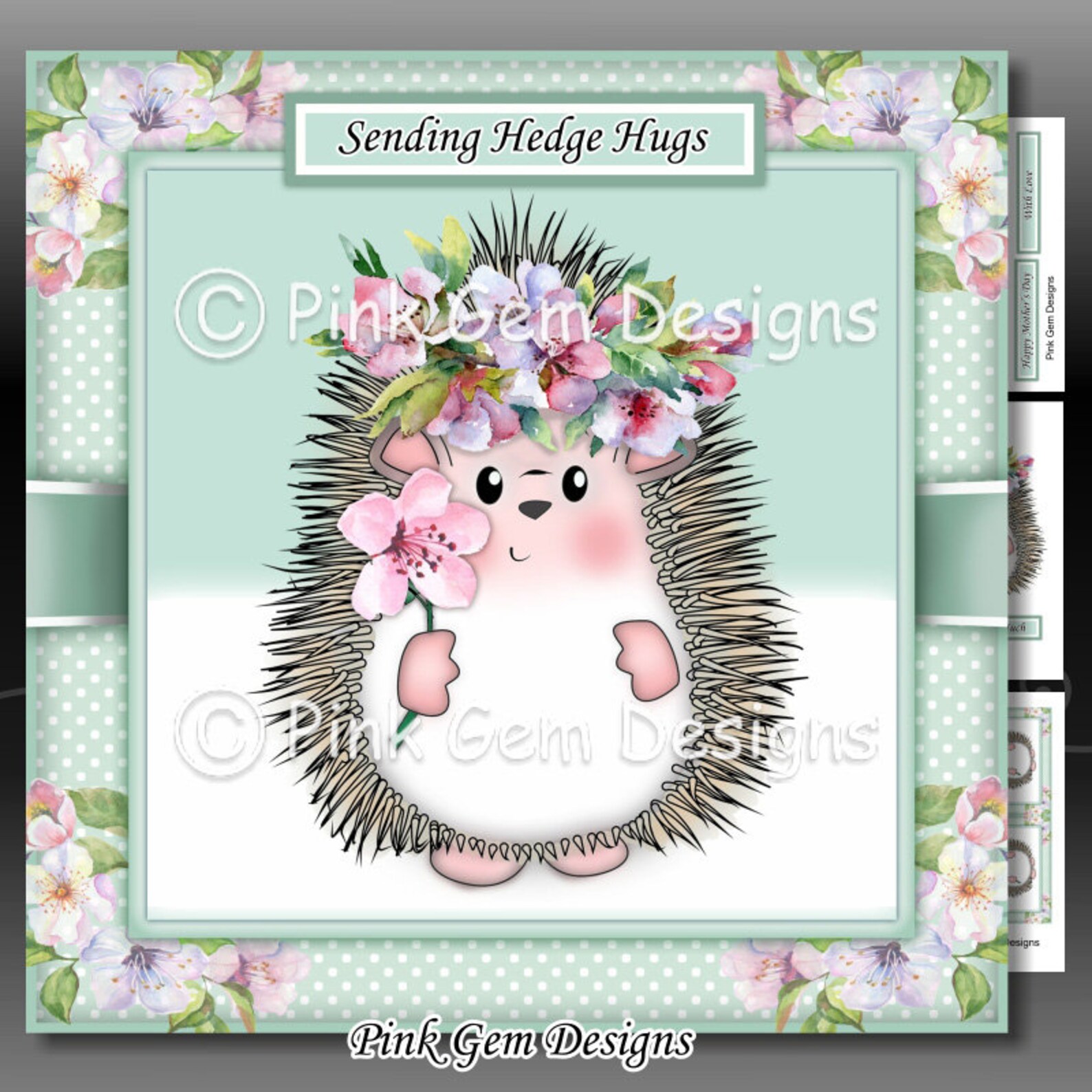 Sending Hedge Hugs Downloadable Card Kit with DecoupageCard | Etsy