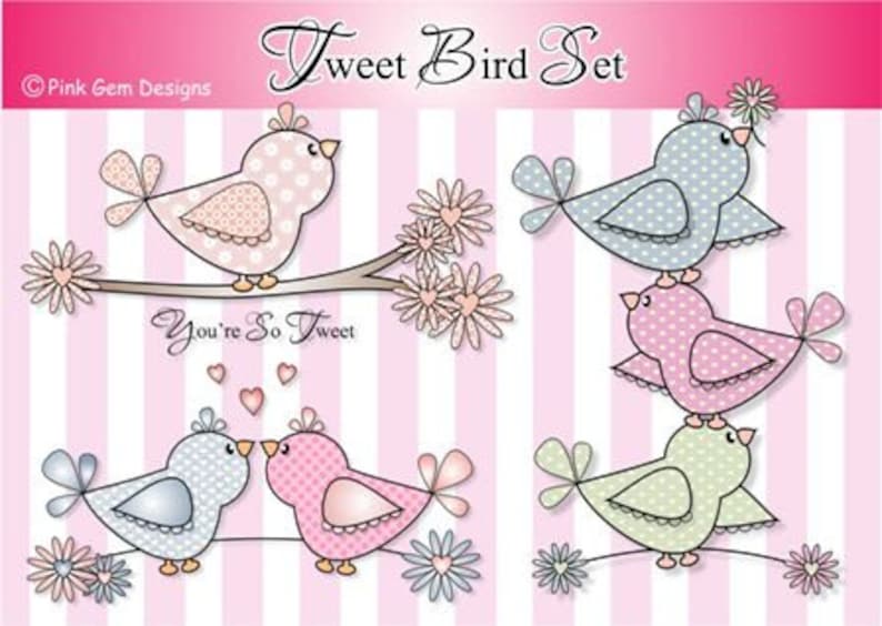 Digital digi Stamps Tweet Bird Set - Etsy