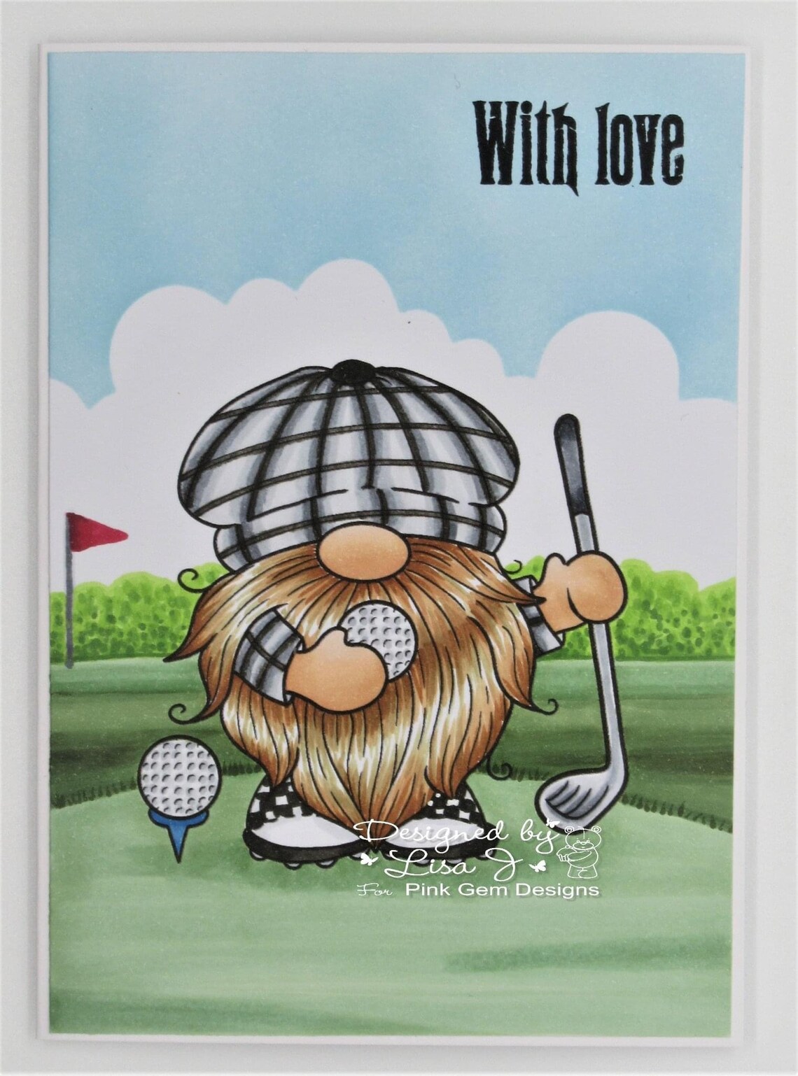 Digi Stamp Golf Gnome, Digital Stamp, Digistamp, 1 Pre Coloured Png and ...