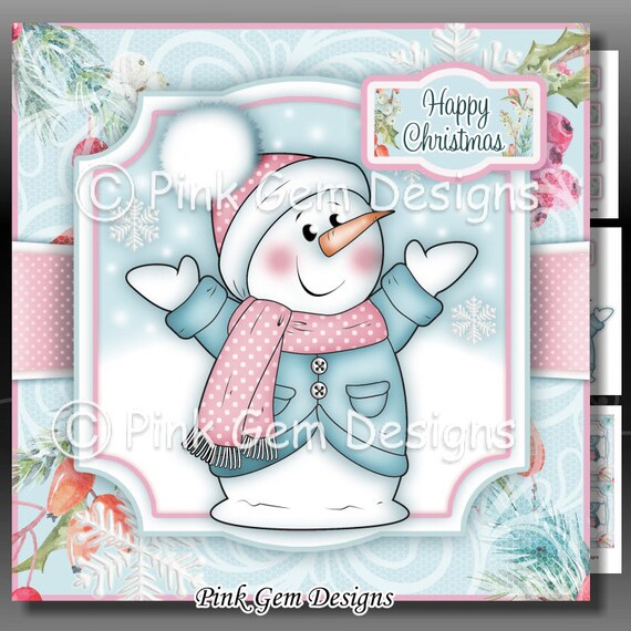Jolly Chilly Snowman Downloadable Card Kit With | Etsy