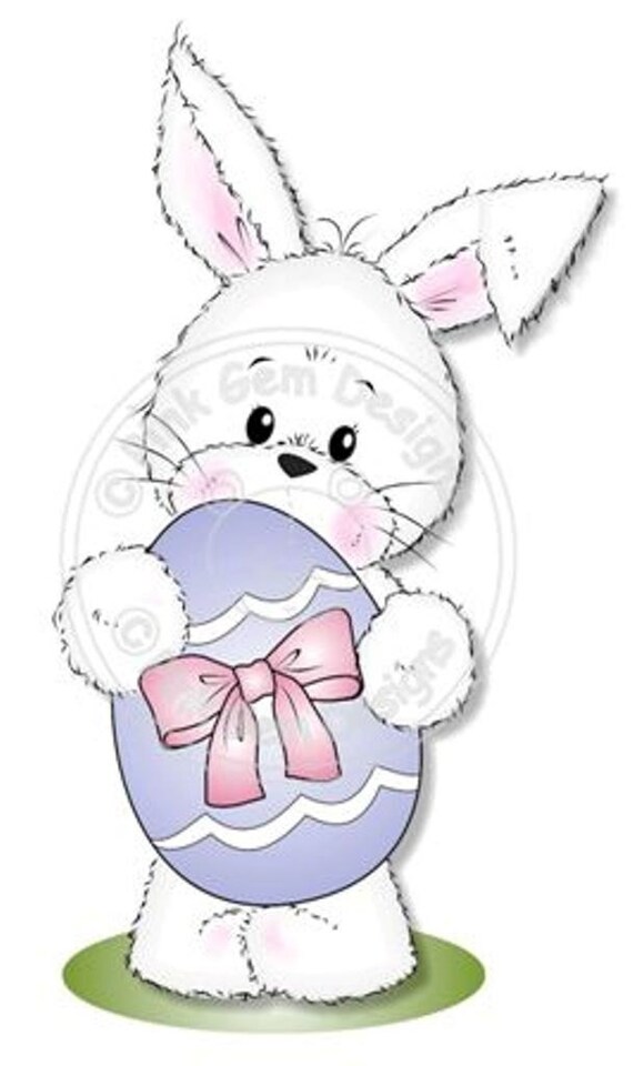 Digital digi Cute Easter Bunny Stamp. Card Making. Paper - Etsy