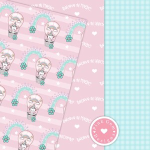 Unicorn Digital Papers, Card Making, Unicorn Scrapbook Papers, Unicorn ...