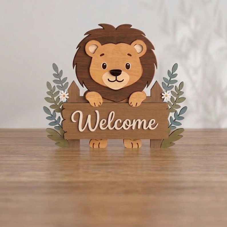 3D Layered Animal Welcome Sign SVG Bundle | Laser Cut Table Decor Files ...