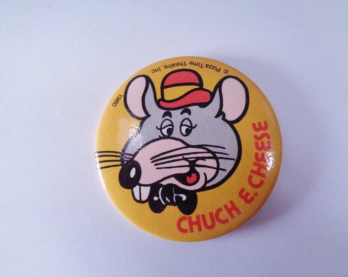 Chuck E Cheese Pin, Vintage, 1980, Restaurant Memoribilia - Etsy