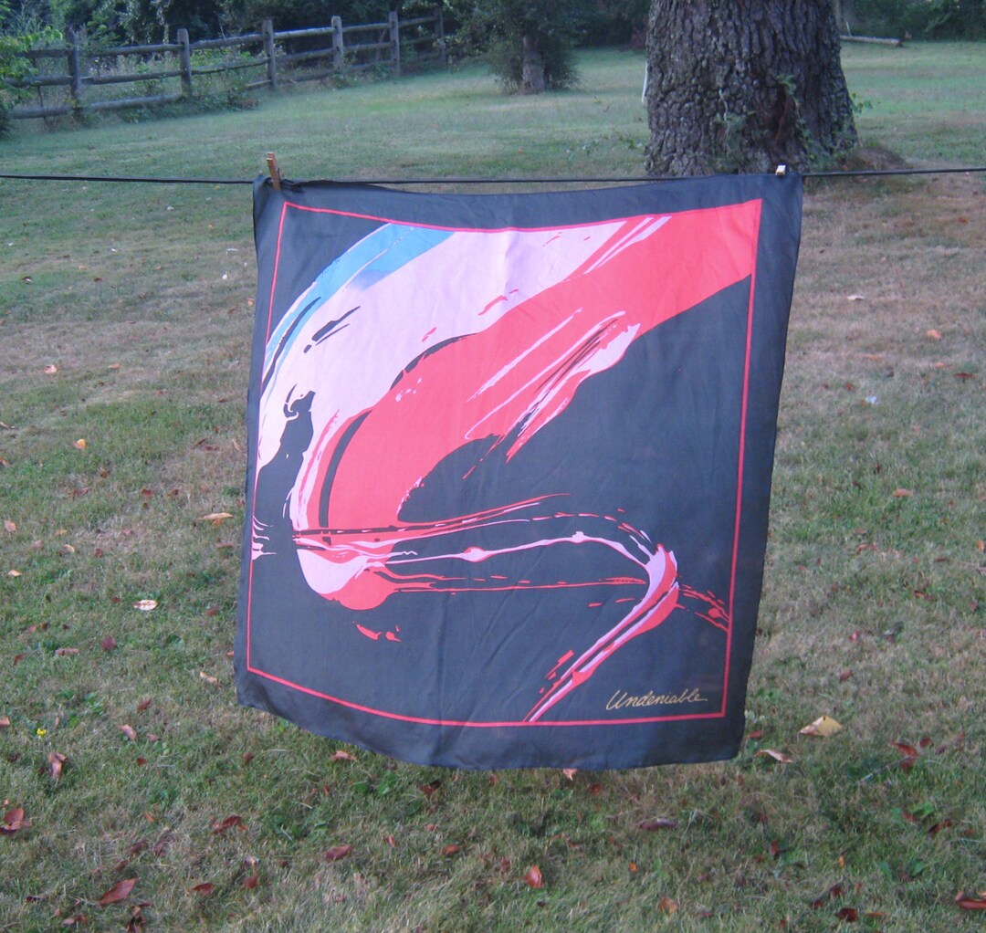 Silk Scarf Avon Billy Dee Willams Undeniable Red Pink - Etsy