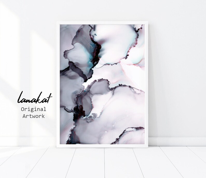 Abstract Ink Art Print. Alcohol Ink No.3 Black & White. - Etsy