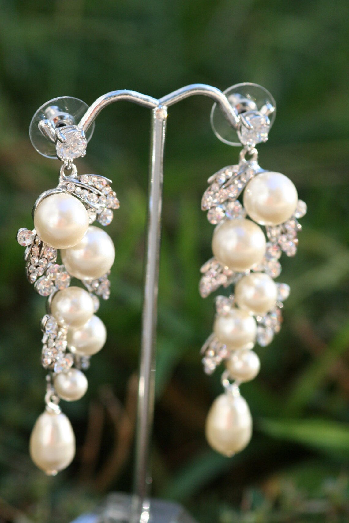 Bridal Earrings. Pearl Earrings. Wedding Earrings. Crystal - Etsy