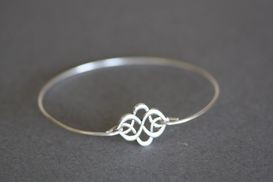 Celtic Knot Bracelet , Silver Knot Bangle , Celtic Bangle, Celtic ...