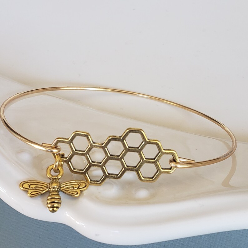 Sale Honey Bee - Bee Hive, Bumble Bee Bracelet, Bumble Bee Jewelry ...