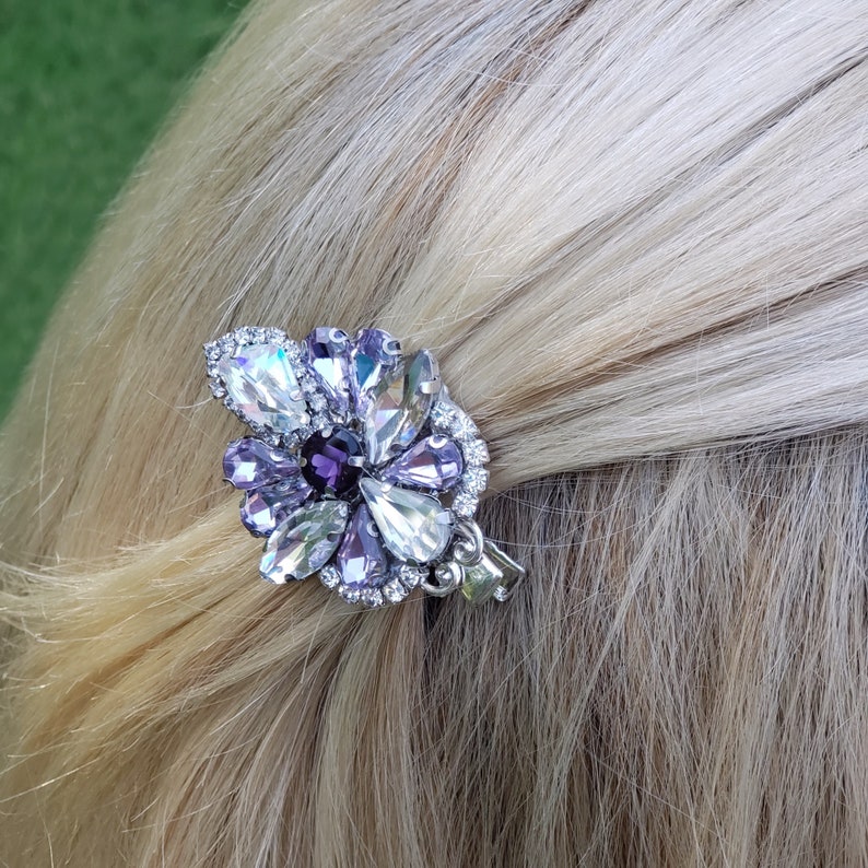 Violet Purple Amethyst Hair Pin Bridal Hair Pin Purple - Etsy