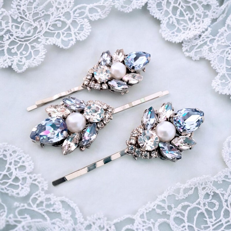 Blue Crystal Hair Pin - Etsy