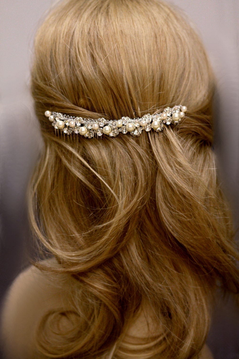 6 inches long Veil Comb Long Comb Pearl Cluster Wedding | Etsy