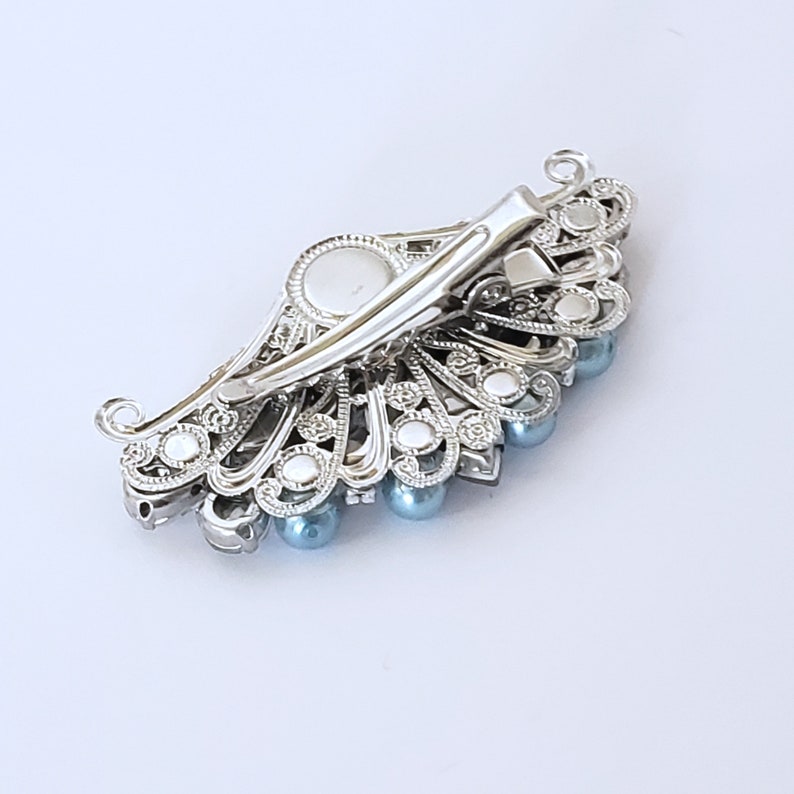 Vintage Light Sapphire Blue Crystal Brooch-Hair Clip Barrette | Etsy