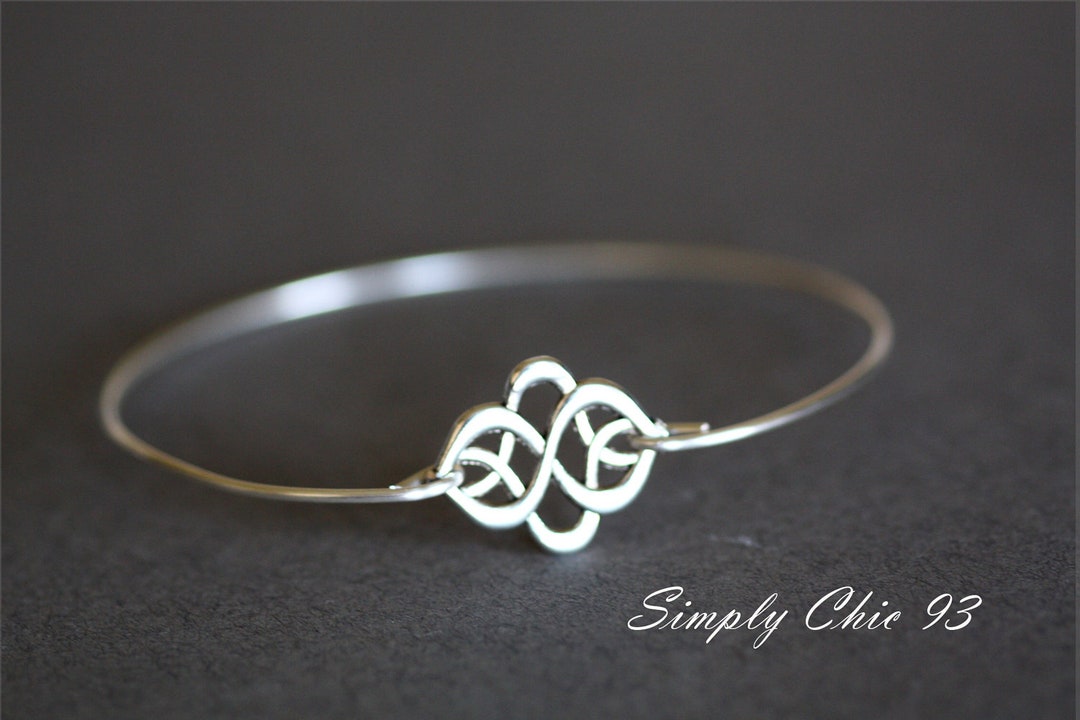 Celtic Knot Bracelet , Silver Knot Bangle , Celtic Bangle, Celtic ...