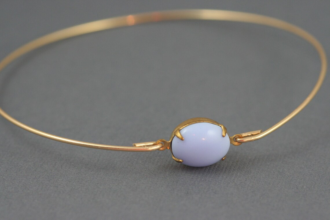 Olive Branch Bangle Lilac Purple Stone Gold Bangle Bracelet - Etsy