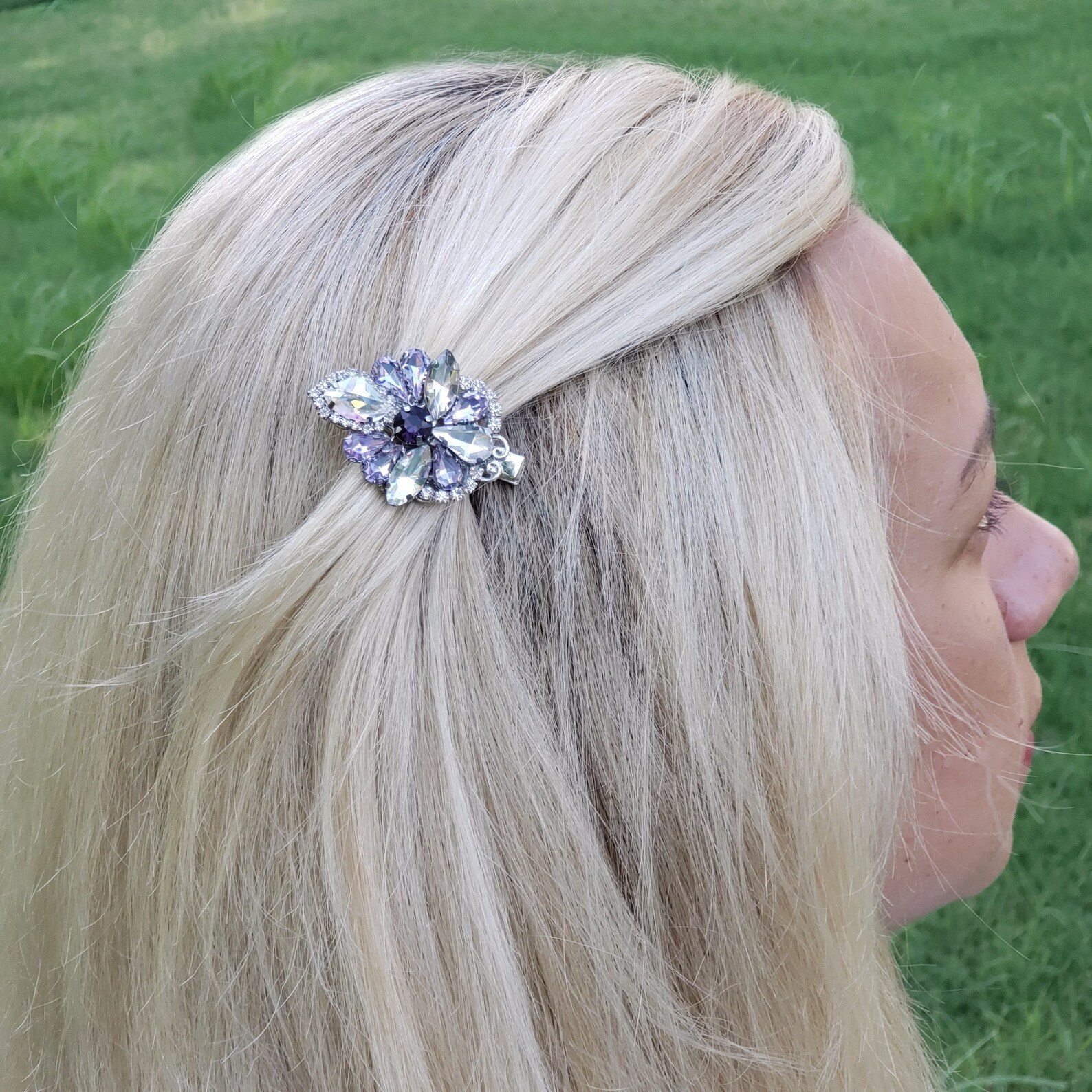 Violet Purple Amethyst Hair Pin Bridal Hair Pin Purple | Etsy