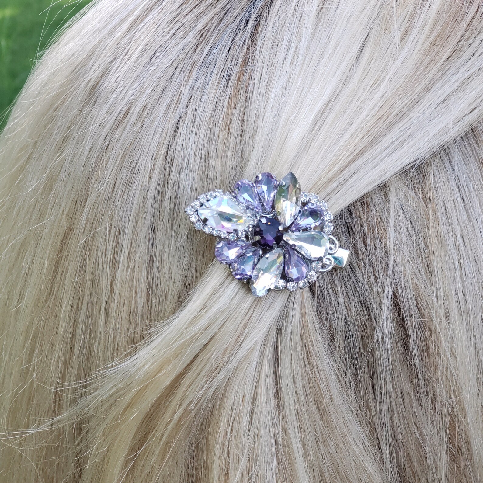 Violet Purple Amethyst Hair Pin Bridal Hair Pin Purple | Etsy