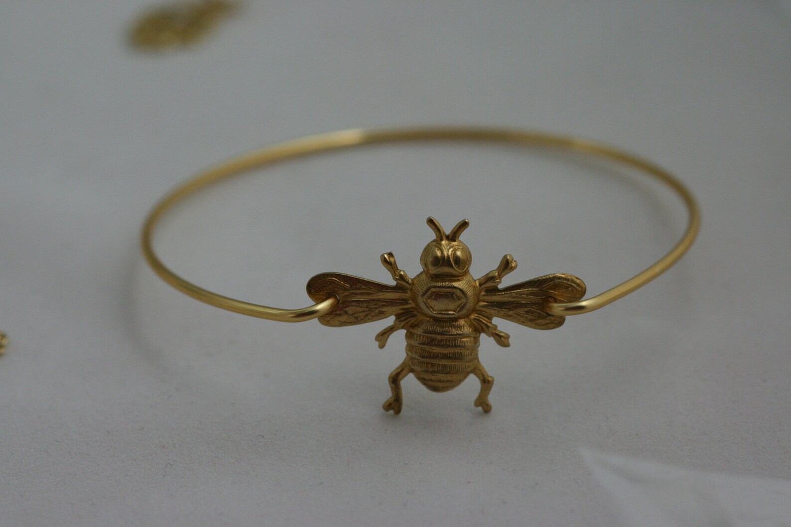 Queen Bee Gold Tone Bangle - Etsy
