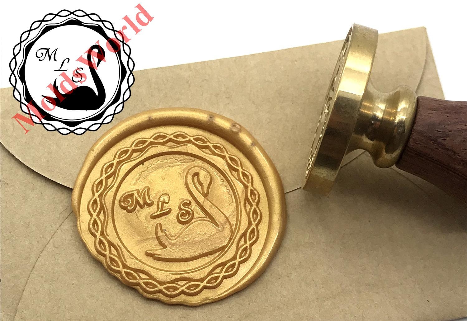 Swan Initials Wax Seal Stamp Personalized Wedding Invitation Seal Wax ...