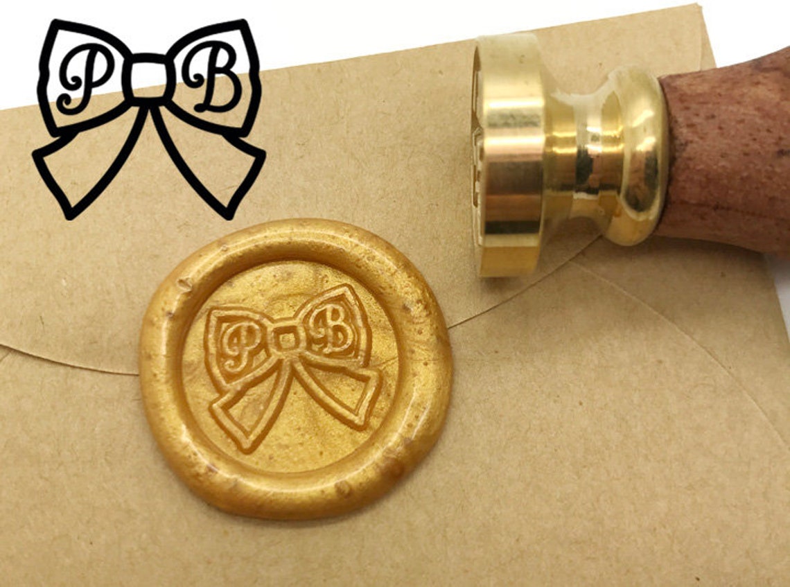 Ribbon Initials Wax Seal Stamp Personalized Monogram Custom Wedding ...