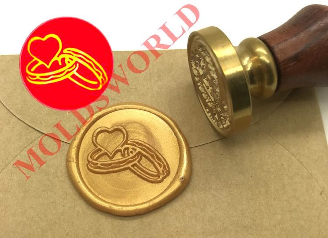 Wedding Ring Wax Seal Stamp Kit Wedding Invitation Sealing Wax Stamp ...