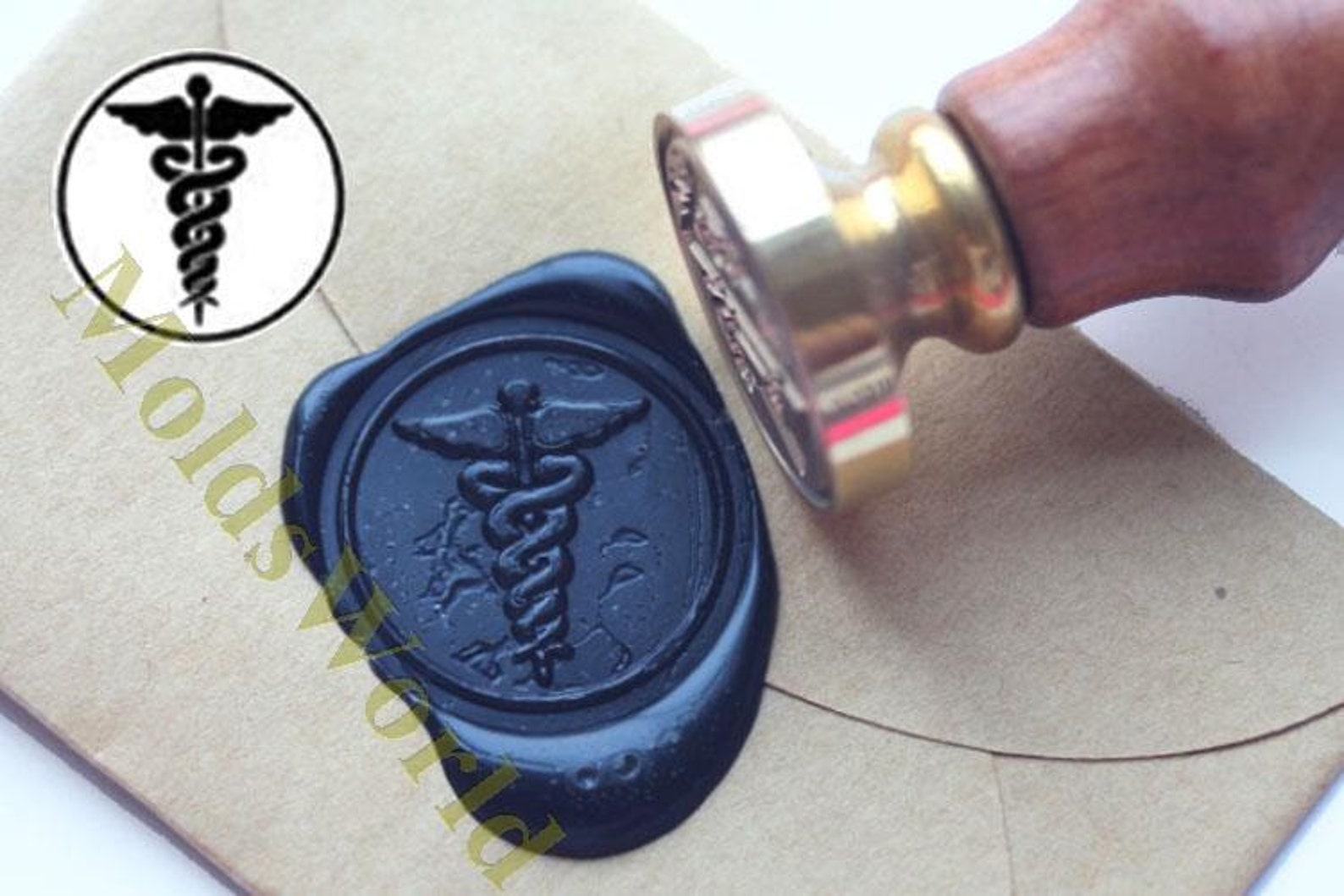 S1324 Enfermera Doctor Caduceus Mace Wax Sello sello , sello de cera de ...