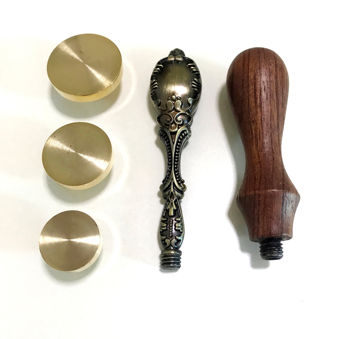 Blank Stamp Head - Round and Square Stamp - Wooden Handle - Metal ...