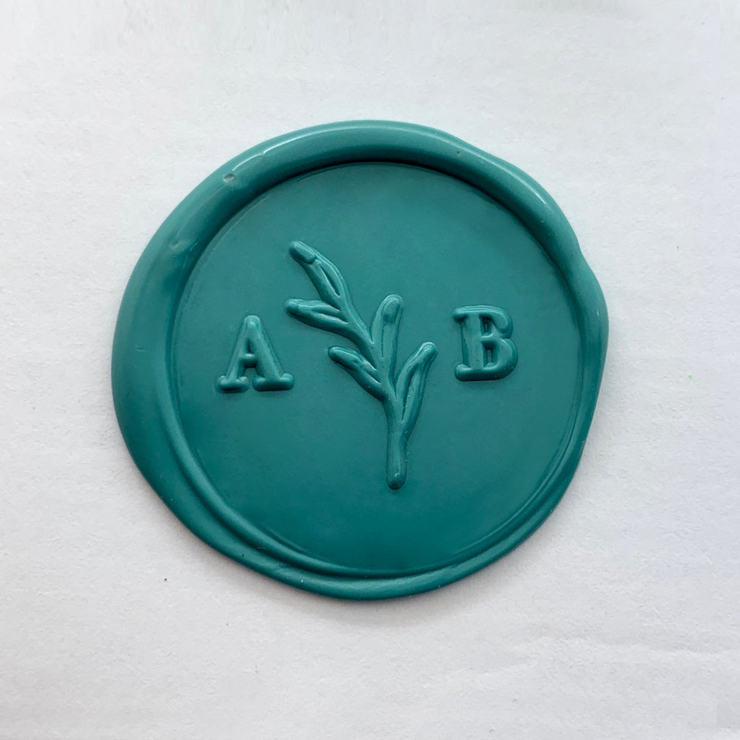 Personalized Leaves Initials Wax Seal Stamp Kit - Custom Wedding Wax ...