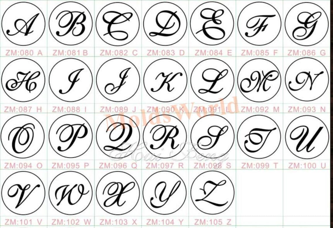 Alphabets A Z Wax Seal Stamp Calligraphic Cursive Initial - Etsy