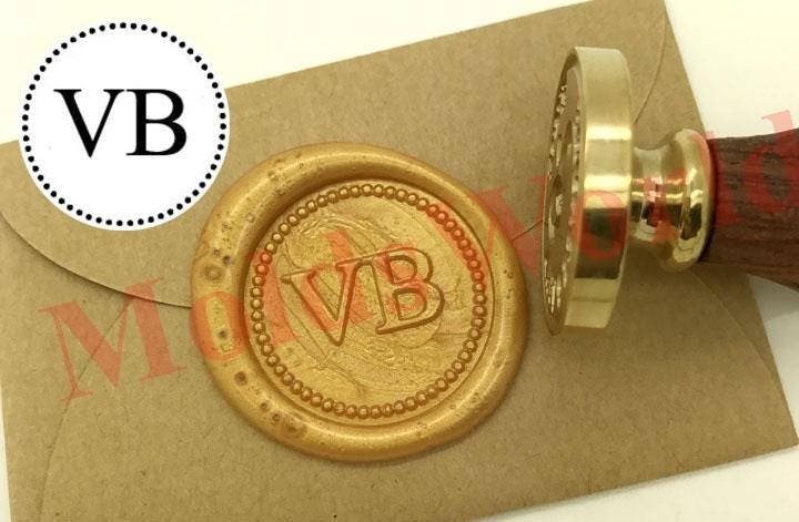 Custom Initials Wax Seal Stamp Personalized Dots Monogram - Etsy
