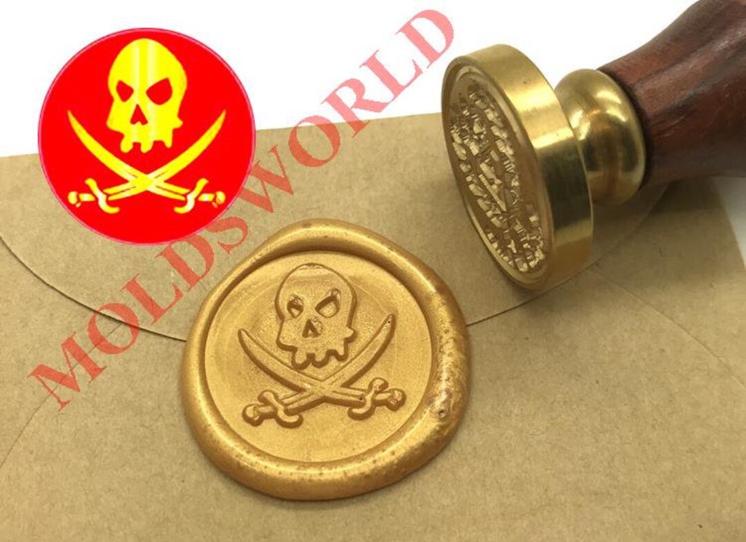 Skull & Sword Wax Seal Stamp Kit Halloween Party Sealing Wax Stamp Kits ...