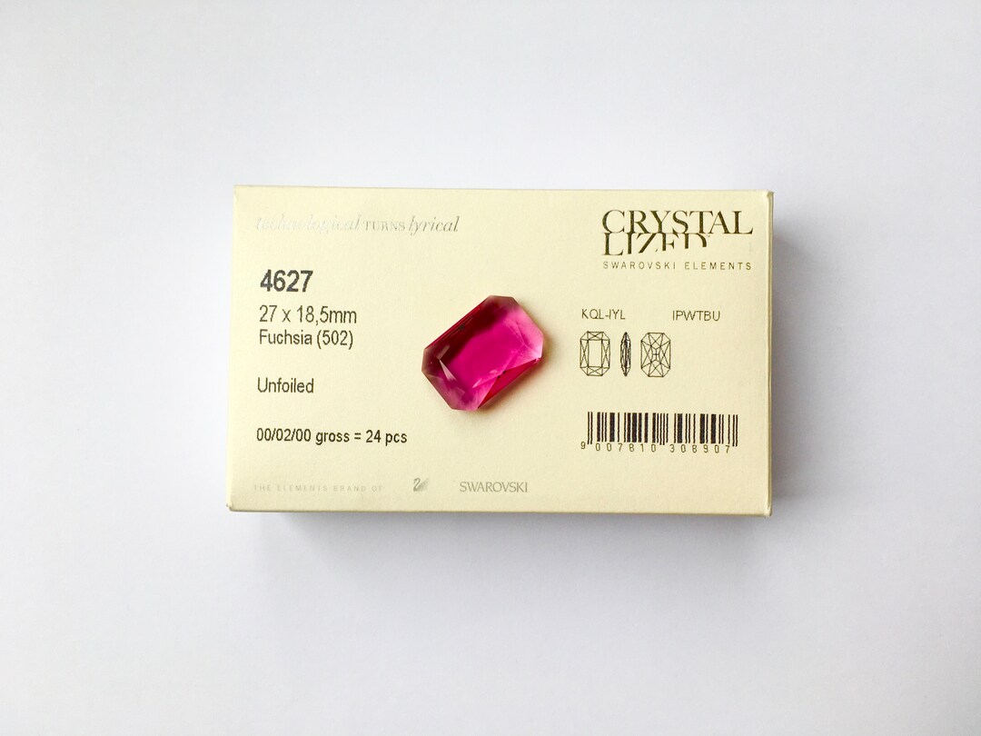 Swarovski Crystal Elements 4627 Rectangle Fancy Stone 27x18.5mm Fuchsia ...