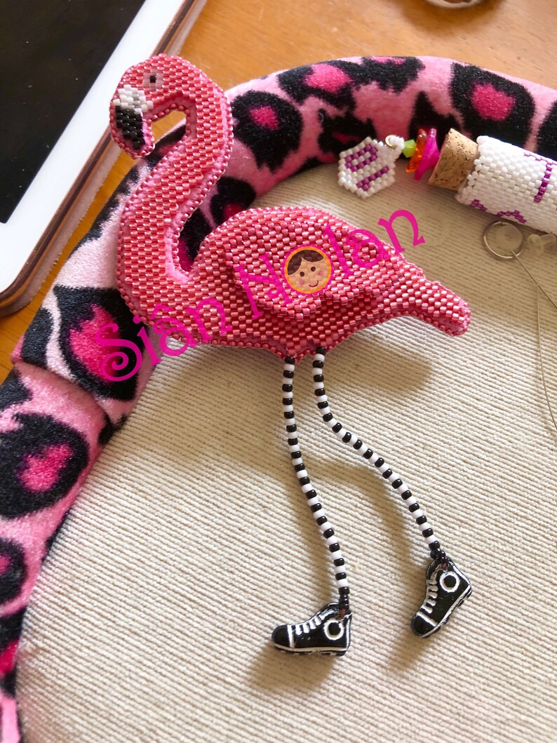 Fifi the Flamingo 3D Beaded Brick/peyote Stitch Ornament - Etsy