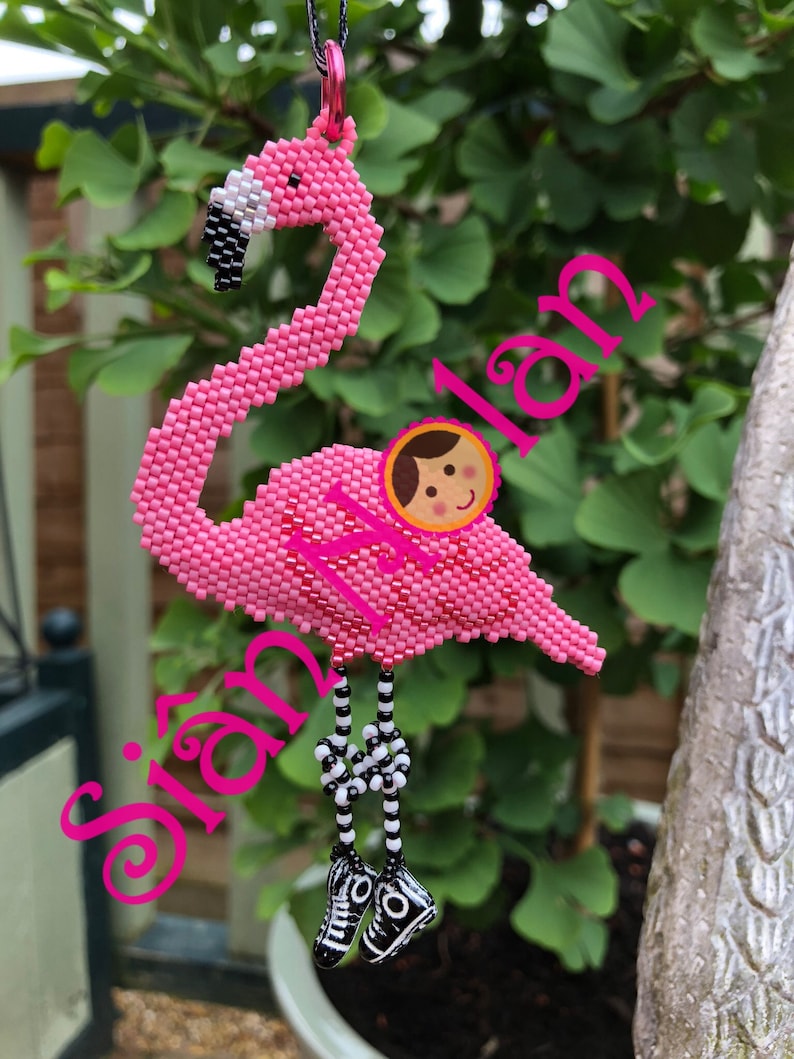 Fifi the Flamingo 3D Beaded Brick/peyote Stitch Ornament - Etsy